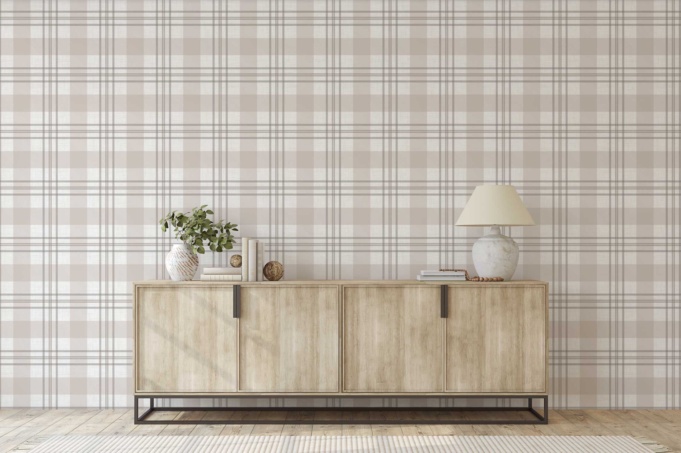 Neutral Plaid – Curated Walls